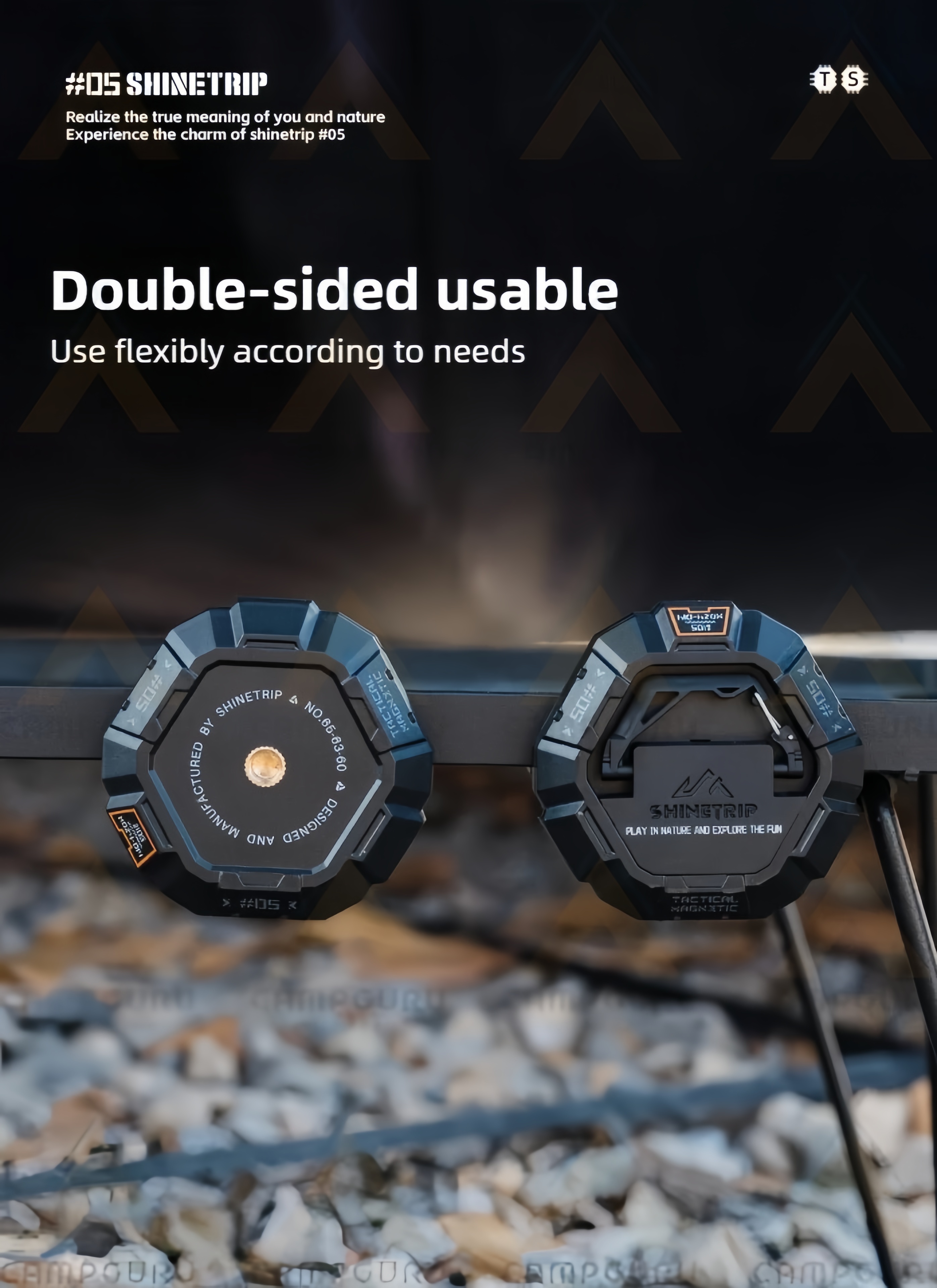 ShineTrip 05 Series Magnetic Hook Multi-functional serrated hook screw flysheet hook A521-H08 ...