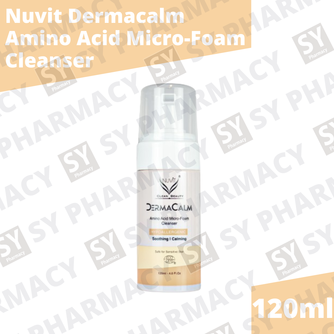 [CLEARANCE EXPIRY 17/07/2025] Nuvit Dermacalm Amino Acid Micro-Foam Cleanser 120ml (Exp: 07/2025 ...