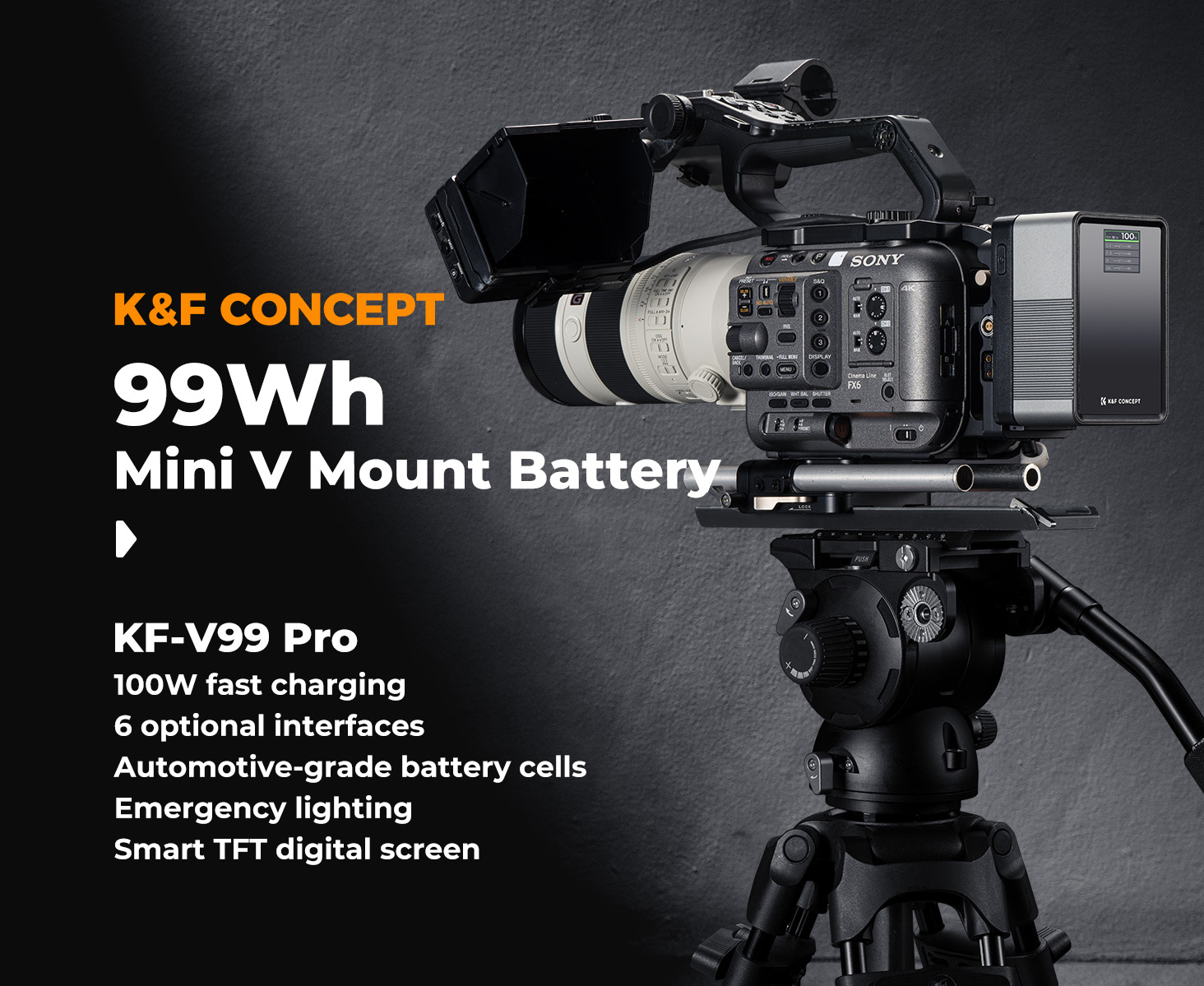 K&F Concept KF-V99 Pro High-Capacity Battery for USB Type-C VB Battery ...