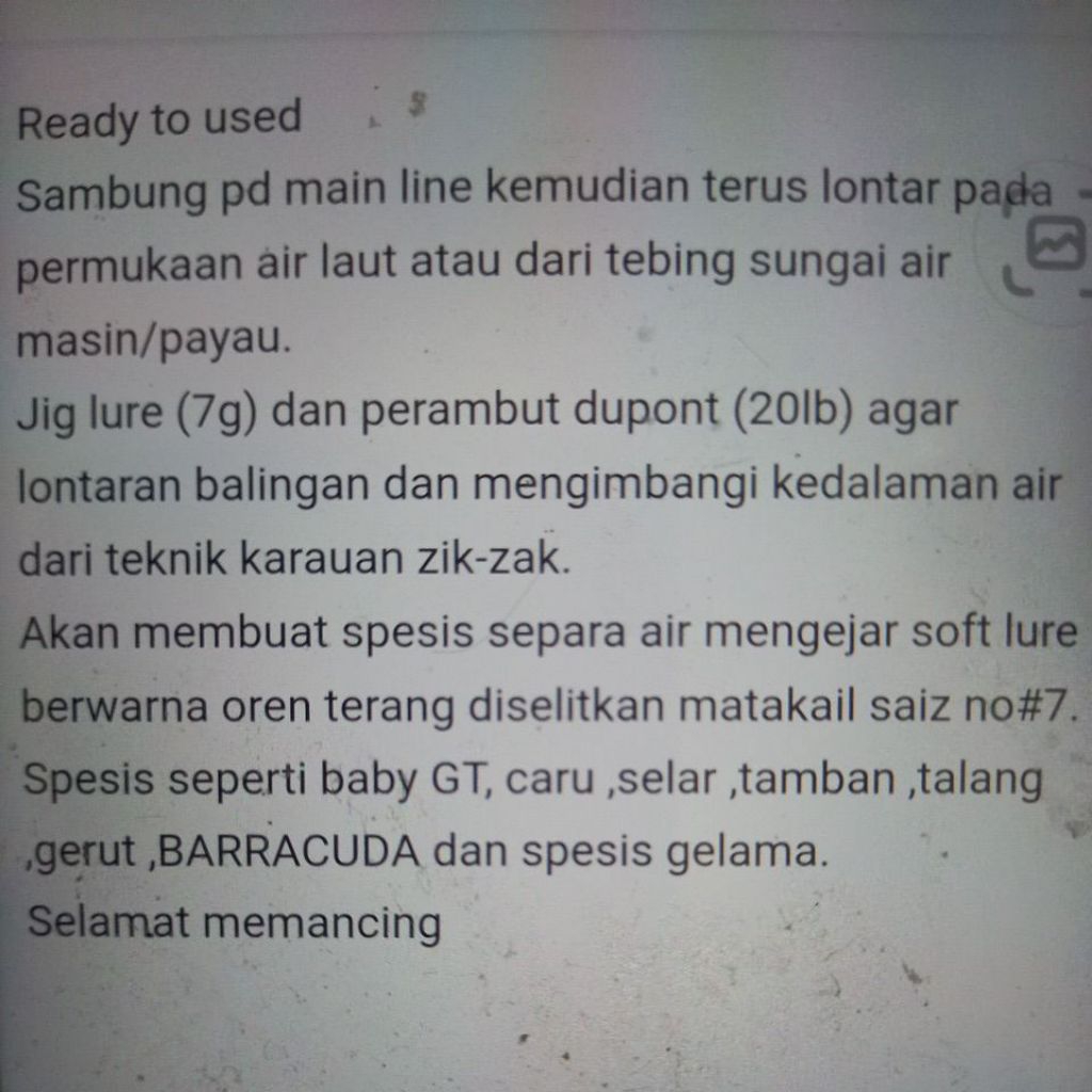 PERAMBUT CASTING SENANGIN *TANPA PELAMPUNG [HANDMADE) | Shopee Malaysia