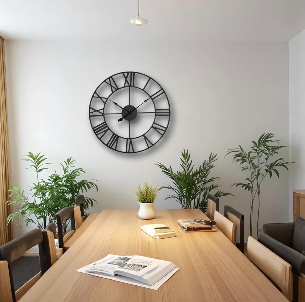🔥ISSHO Jam Dinding Besi Besar Aesthetic 50/60cm Roman Metal Wall Clock ...