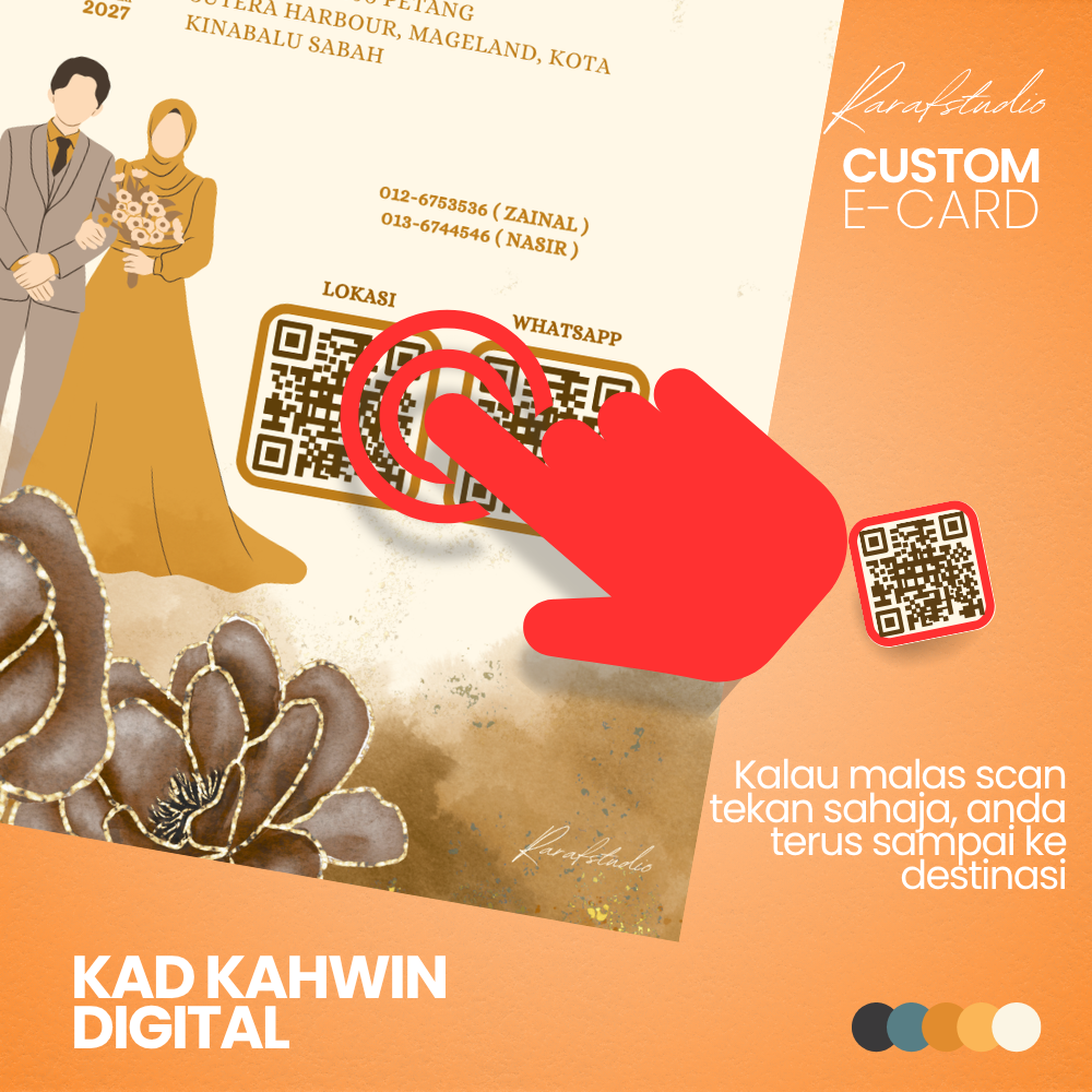 Kad kahwin digital [ custom kad digital Pdf/Mp4/Png beserta icon Qr ...