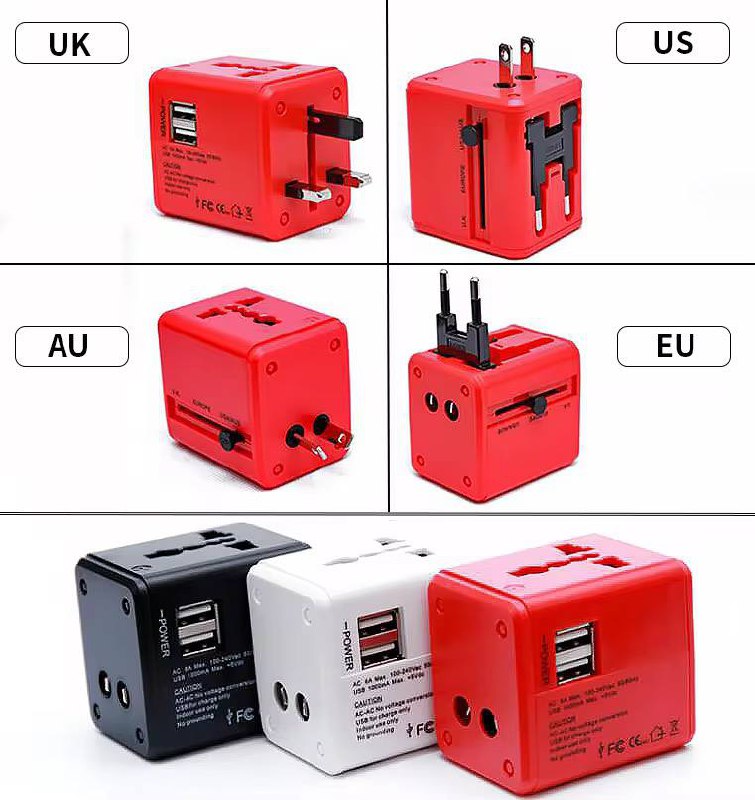 UNIVERSAL FAST CHARGING TRAVEL USB CHARGER PLUGS ADAPTER(USB X 2 ...