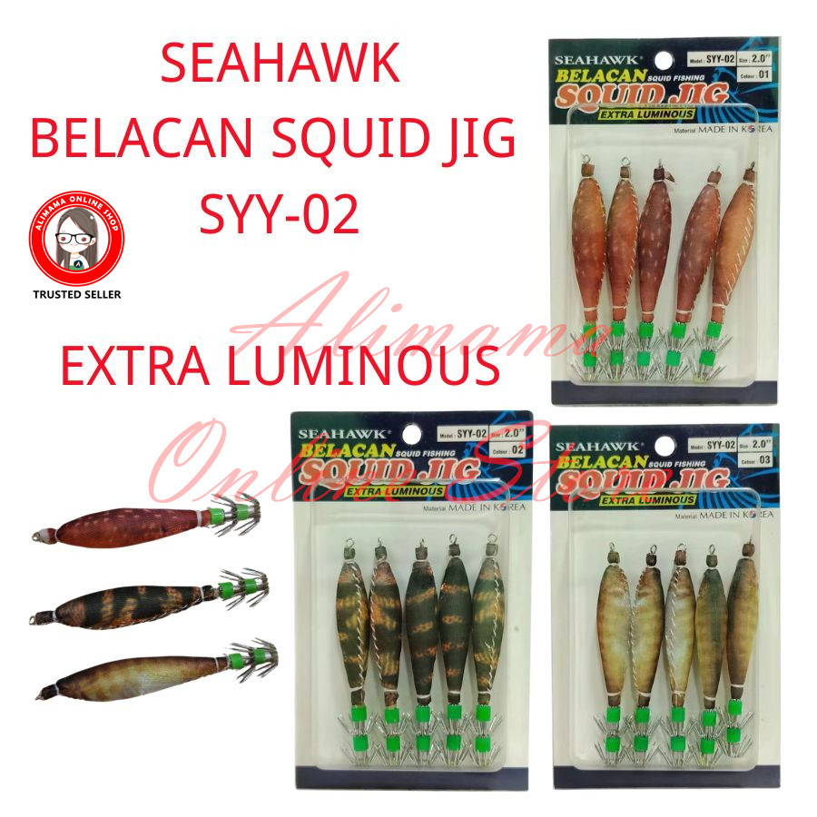 SEAHAWK SQUID JIG BELACAN SYY-02 EXTRA LUMINOUS CANDAT SOTONG FISHING LURE | Shopee Malaysia