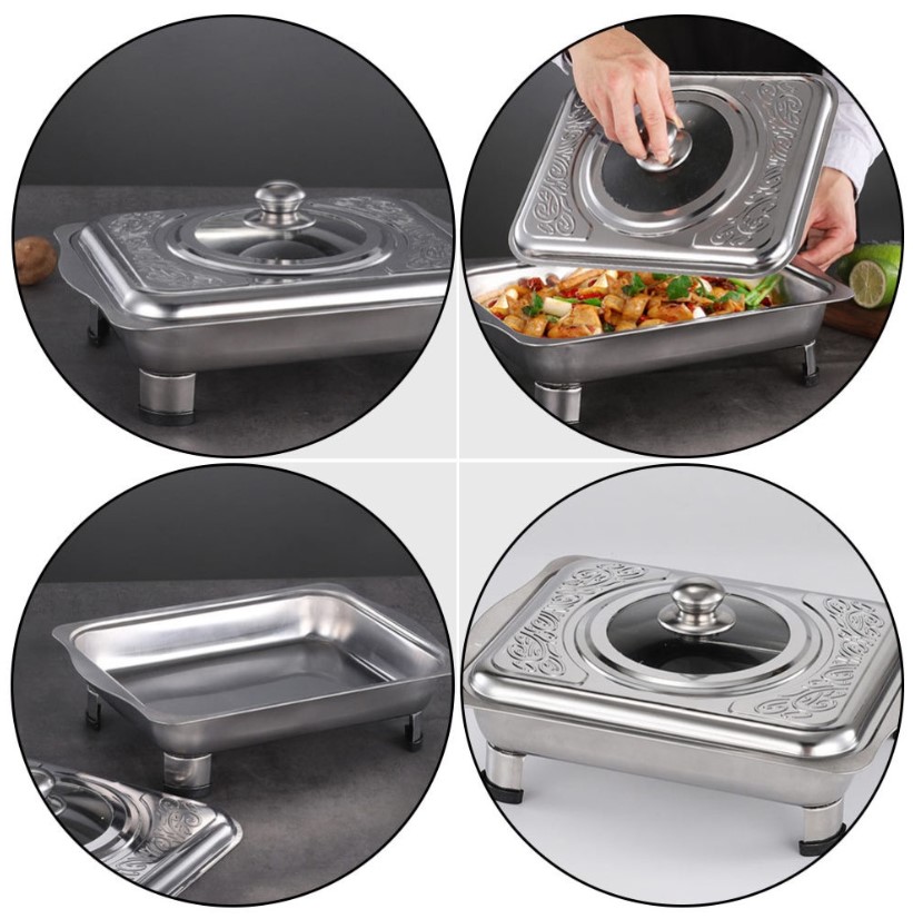 5 Sets 5Litre Buffet Tray– Embossed Food Serving Tray | Buffet Pan ...