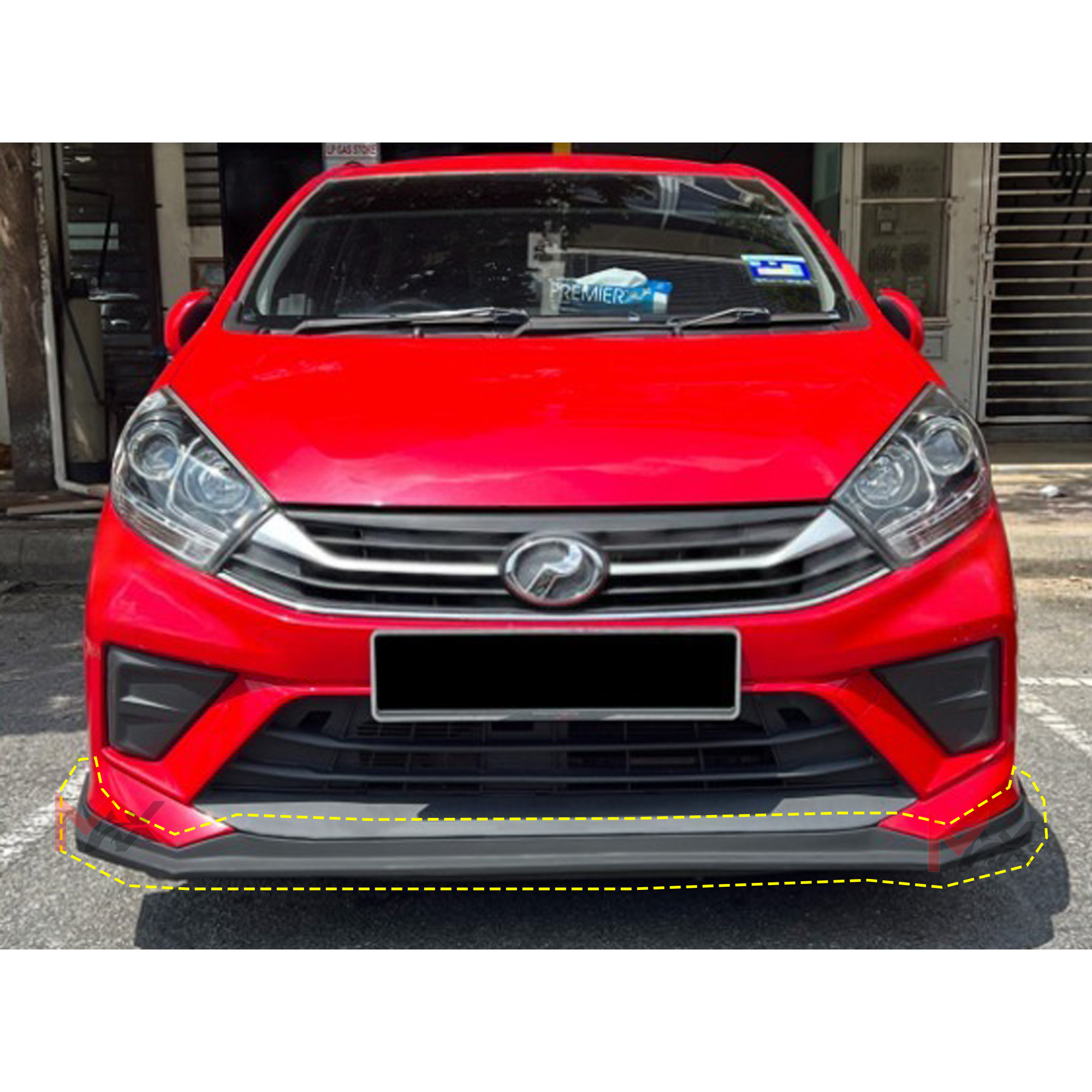 PERODUA AXIA 2020 R DESIGN V2 STYLE FRONT V LIP BUMPER LIP WITH PAINT ...
