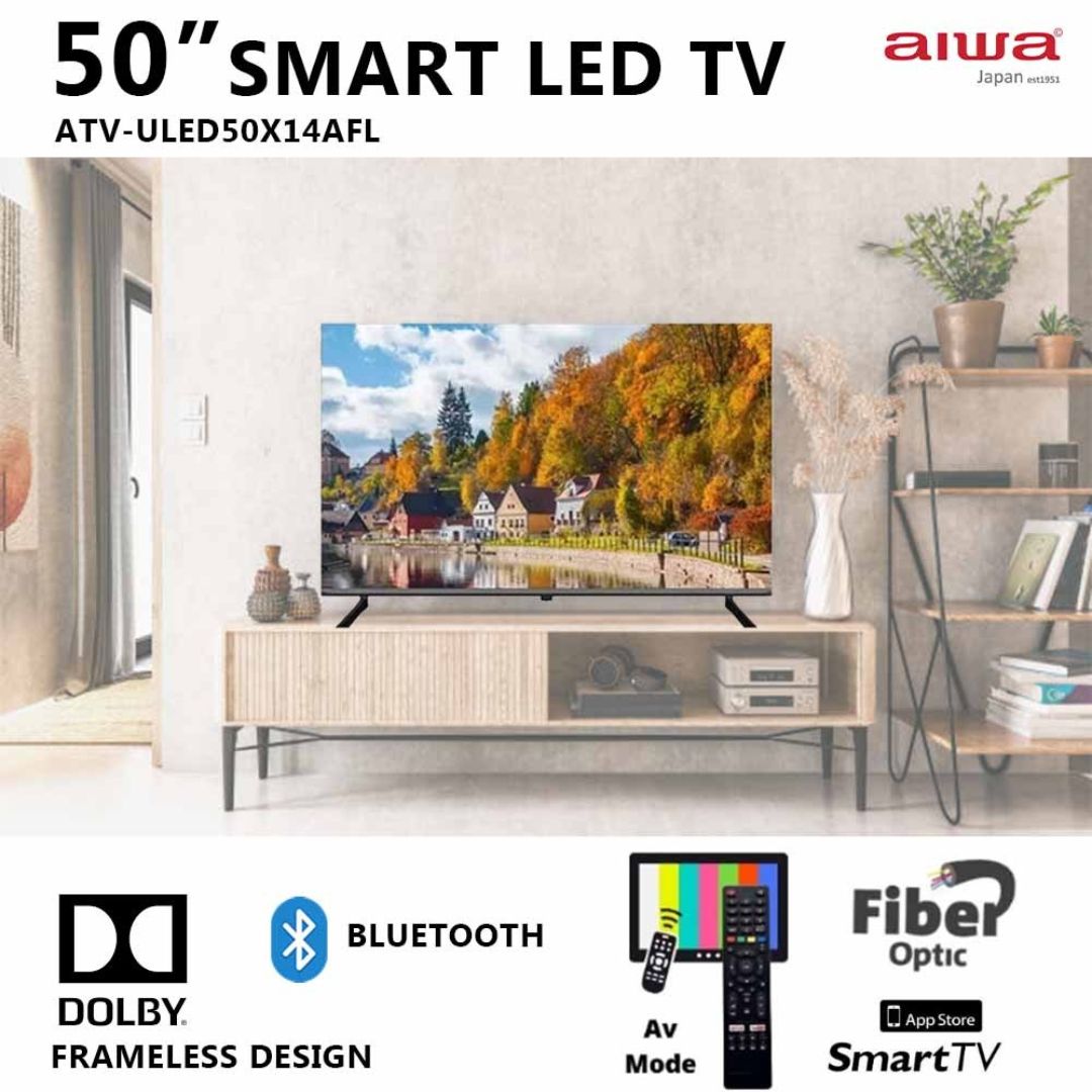 Aiwa Televisyen Pintar LED 50” UHD 4K Smart LED TV ATV-ULED50X14AFL ...