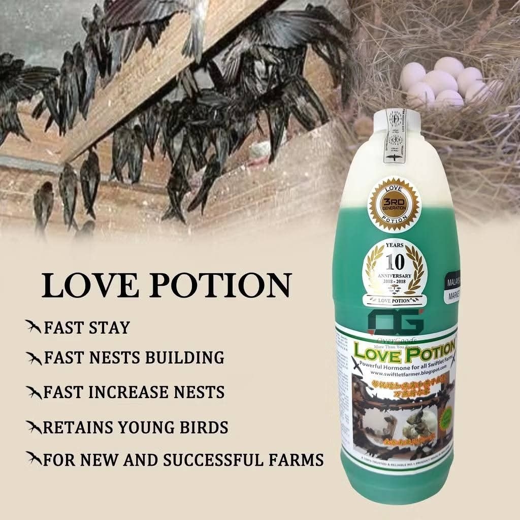 LOVE POTION SWIFTLET AROMA /AROMA RUMAH BURUNG WALET/PUGAI WALET/PARFUM ...