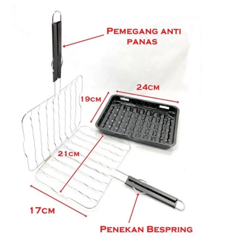 BBQ Fish Grill Pan with Tray – Japanese Style Non-Stick Pan ...