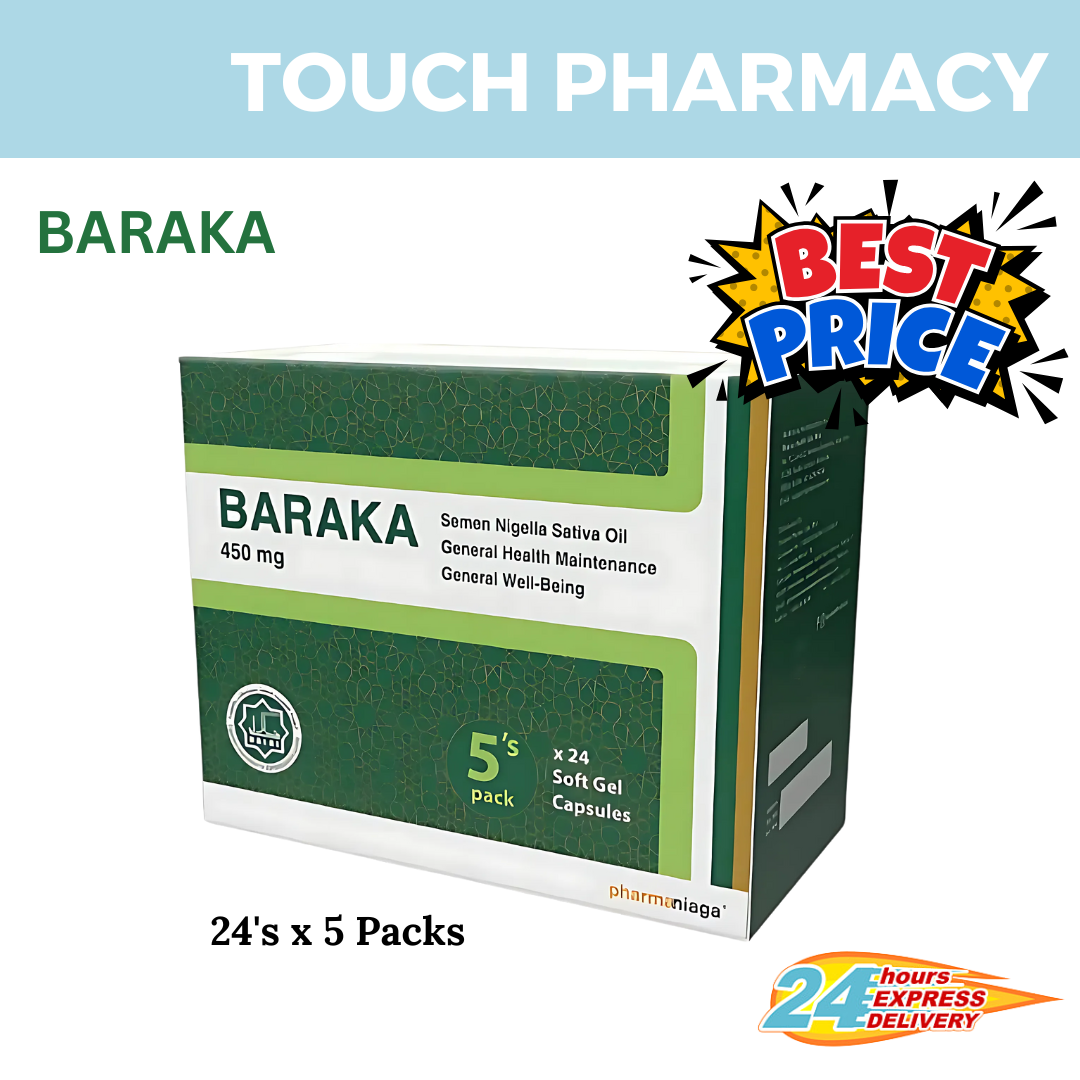 BARAKA Soft Gel Capsule 450mg 24's x 5 Packs (Exp : 3/2028 Full Box ...