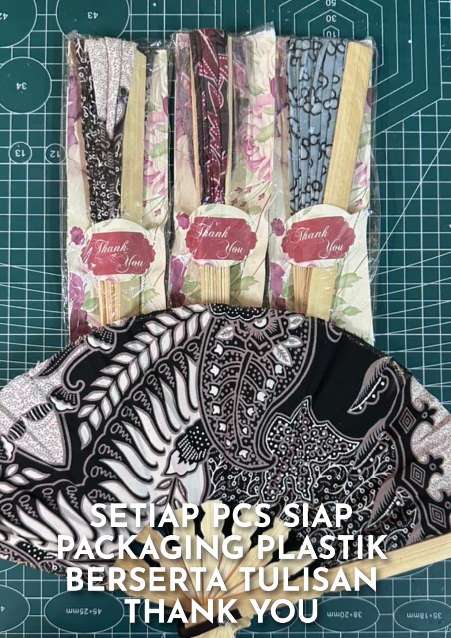 Cenderahati Kipas Batik Kayu Saiz 18 sm 9 segmen Hadiah Perkahwinan ...