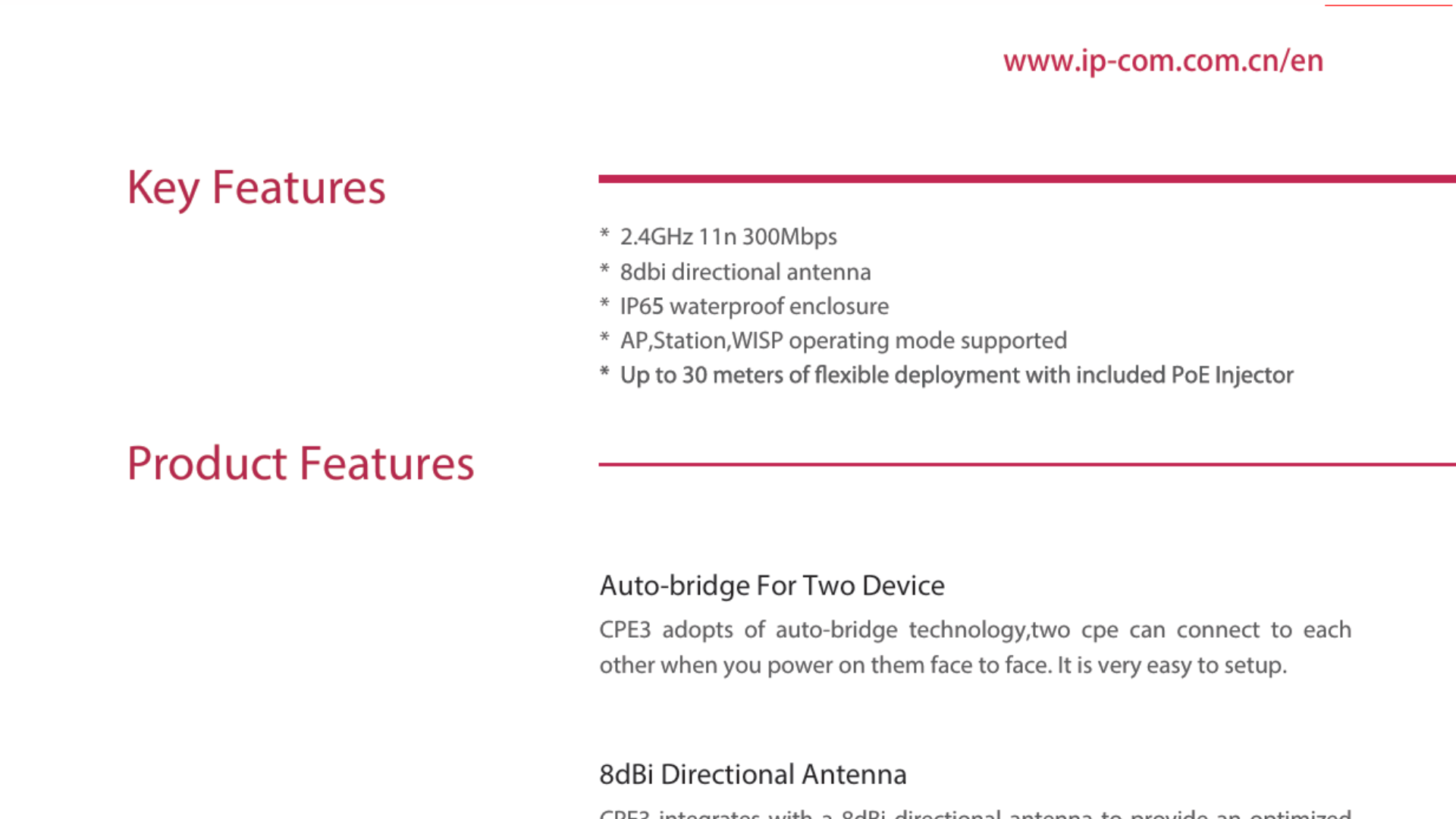 IP-COM Ipcom Wireless CPE AP 500m 500 Meter Outdoor Weatherproof 2.4GHz ...