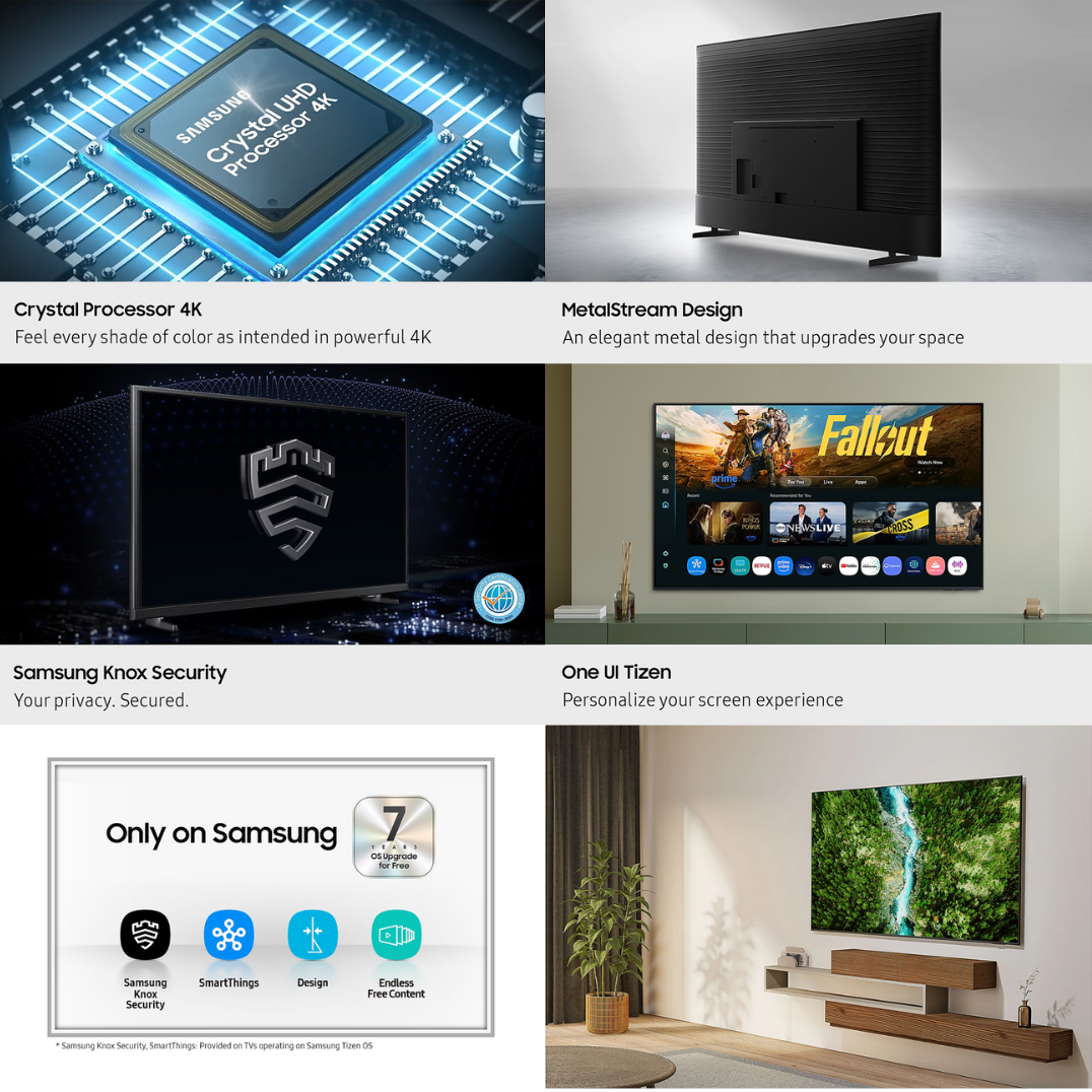 Samsung (85"/85 Inch) DU8000 4K Dynamic Crystal UHD Smart AI TV (2024 ...