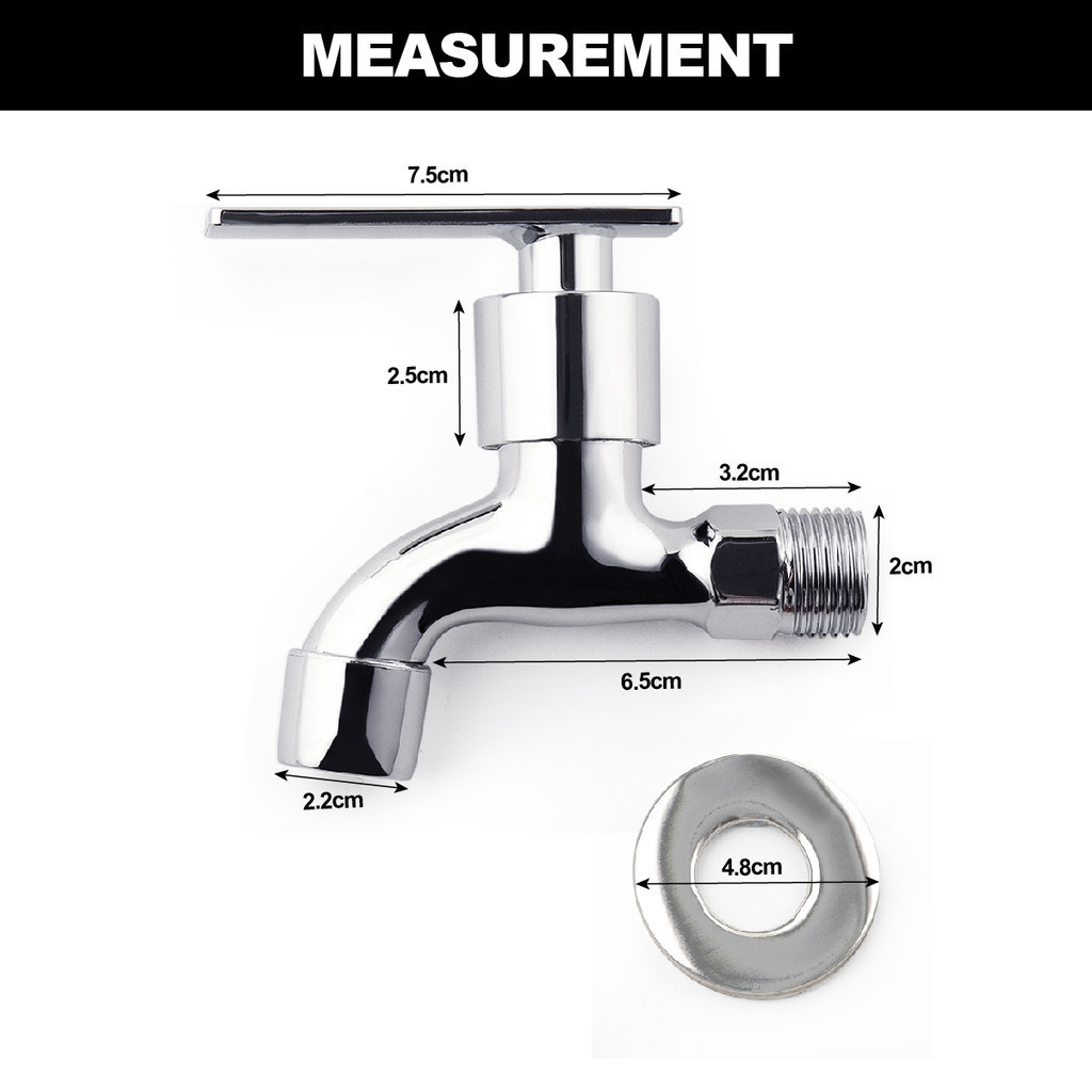 MCPRO Bathroom FAUCET WALL BIB Water Tap / Kepala Paip dinding bilik ...
