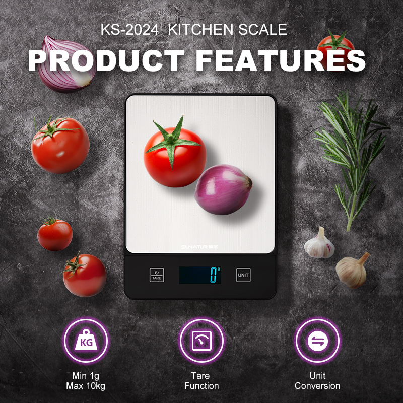 SUNATUR Stainless Steel Digital Kitchen Scale 10kg/1g High Accuracy ...