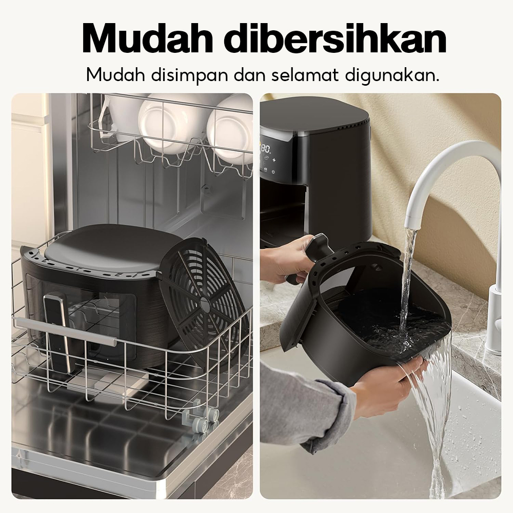 Simmo Air Fryer oil-free fryer Machine 1500W Visible Window 8L Large ...