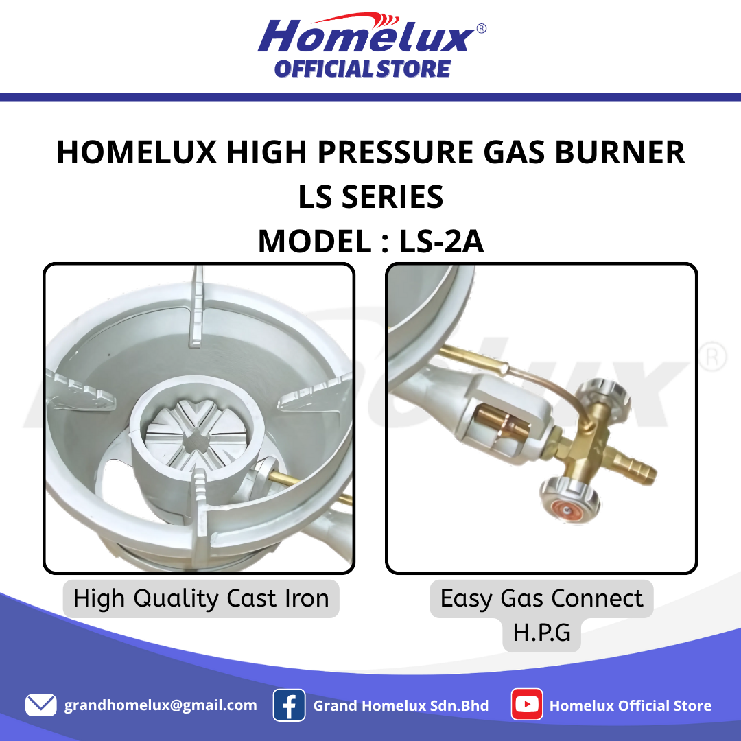 HOMELUX HIGH PRESSURE GAS BURNER LS SERIES LS-2A Tungku Dapur Gas Masak ...