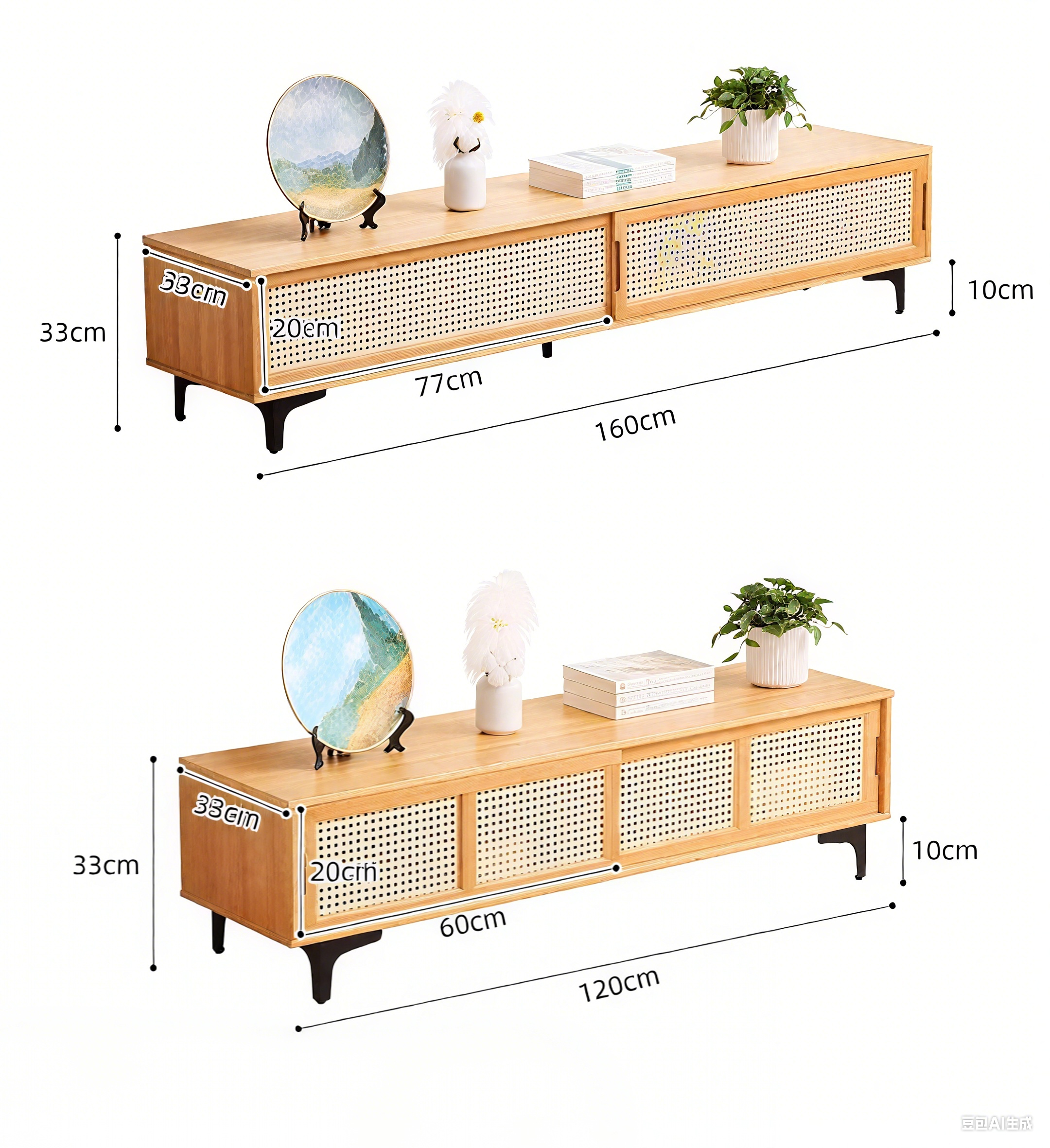 LaccoHug Bamboo TV Cabinet 电视柜 (120/160cm/32-70 inch) | Shopee Malaysia