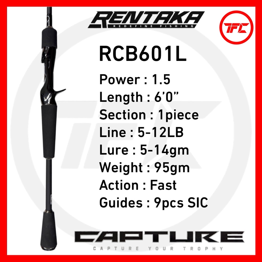2025 RENTAKA CAPTURE Baitcast Rod Joran Pancing BC Baitcasting Single ...
