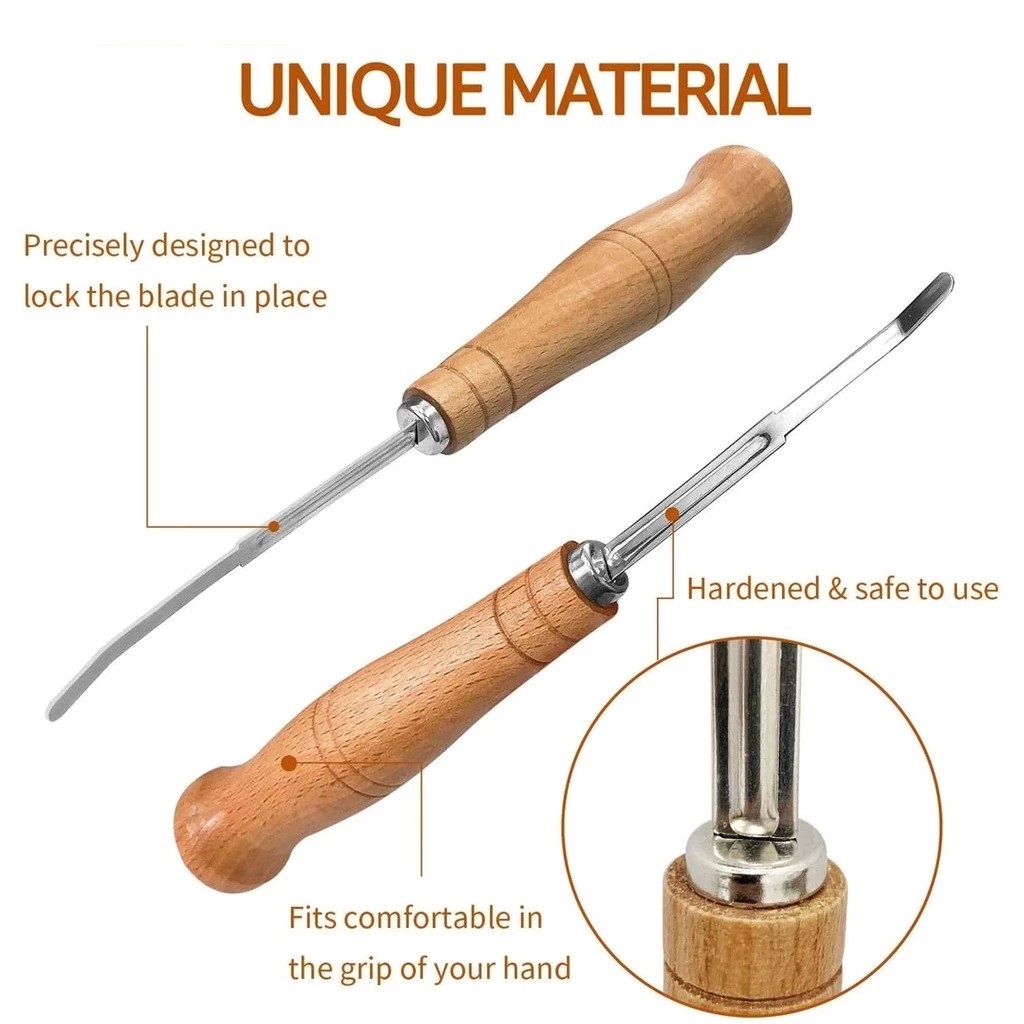 Arc Curved Bread Lame Cutter/Stainless Steel Dough Scoring Knife 5pcs ...