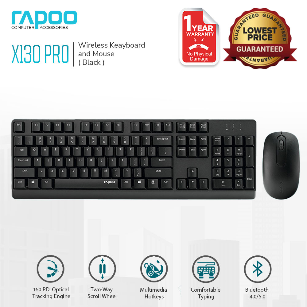 RAPOO X130Pro Wired Optical Mouse & Keyboard Combo | Shopee Malaysia