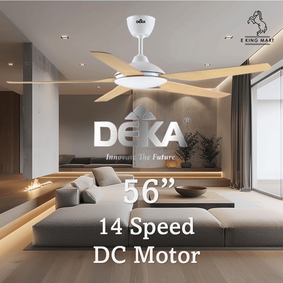DEKA Ceiling fan 5 BLADE 56" LED LIGHT 3 colors DC Inverter Reverse ...