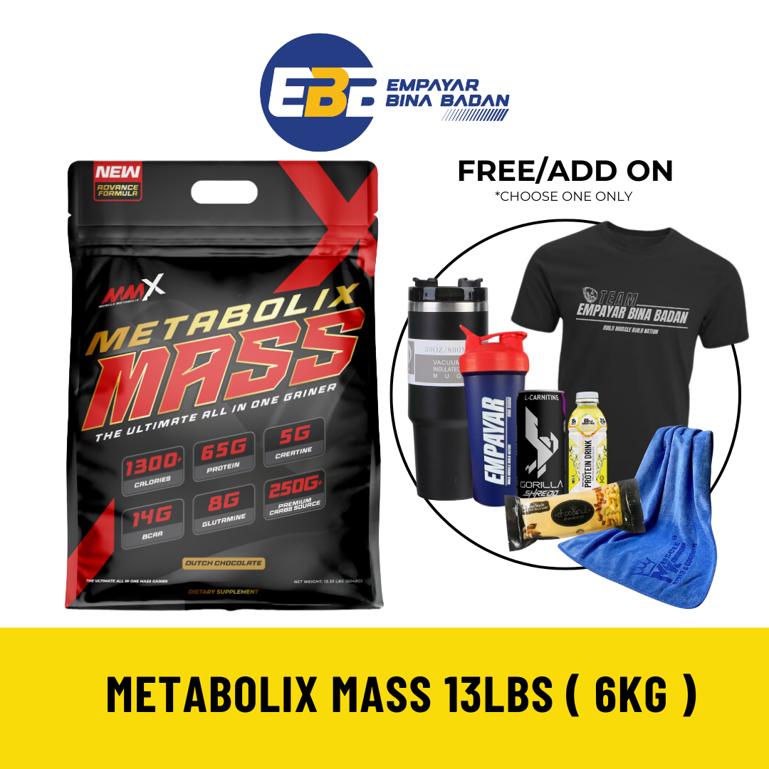 MMX MUSCLE METABOLIX MASS GAINER 6.33KG WITH FREEGIFT T-SHIRT/SHAKER ...