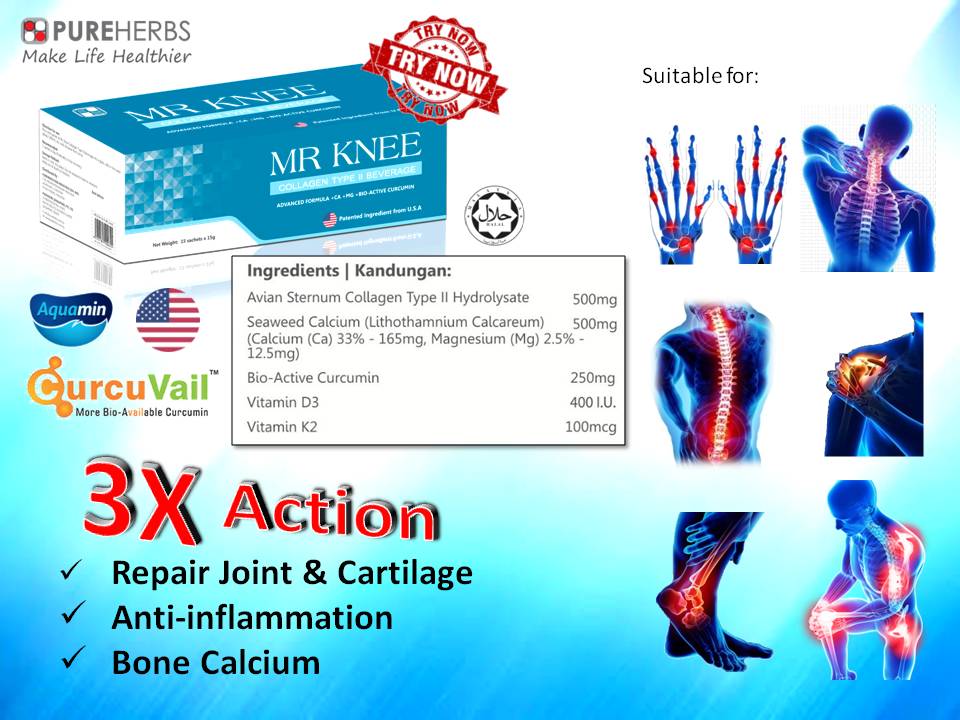 PUREHERBS MR KNEE COLLAGEN TYPE-2 TWIN PACK -Joint, Bone & Cartilage ...