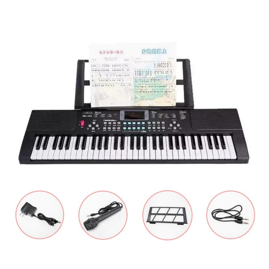 【LOWEST-PRICE】61 Keys Piano Electronic Keyboard with Microphone and ...