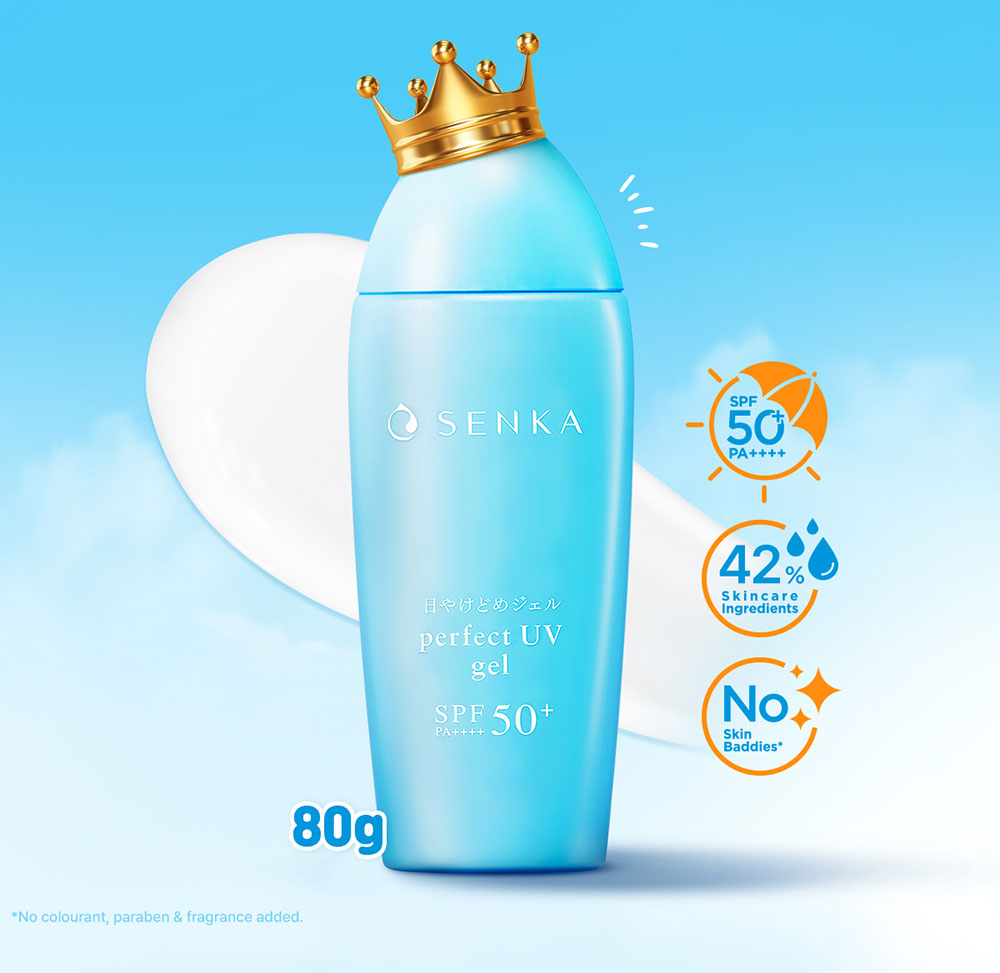 [Bundle] SENKA Perfect UV Sunscreen Gel 80ml | 2 piece (face suncscreen ...