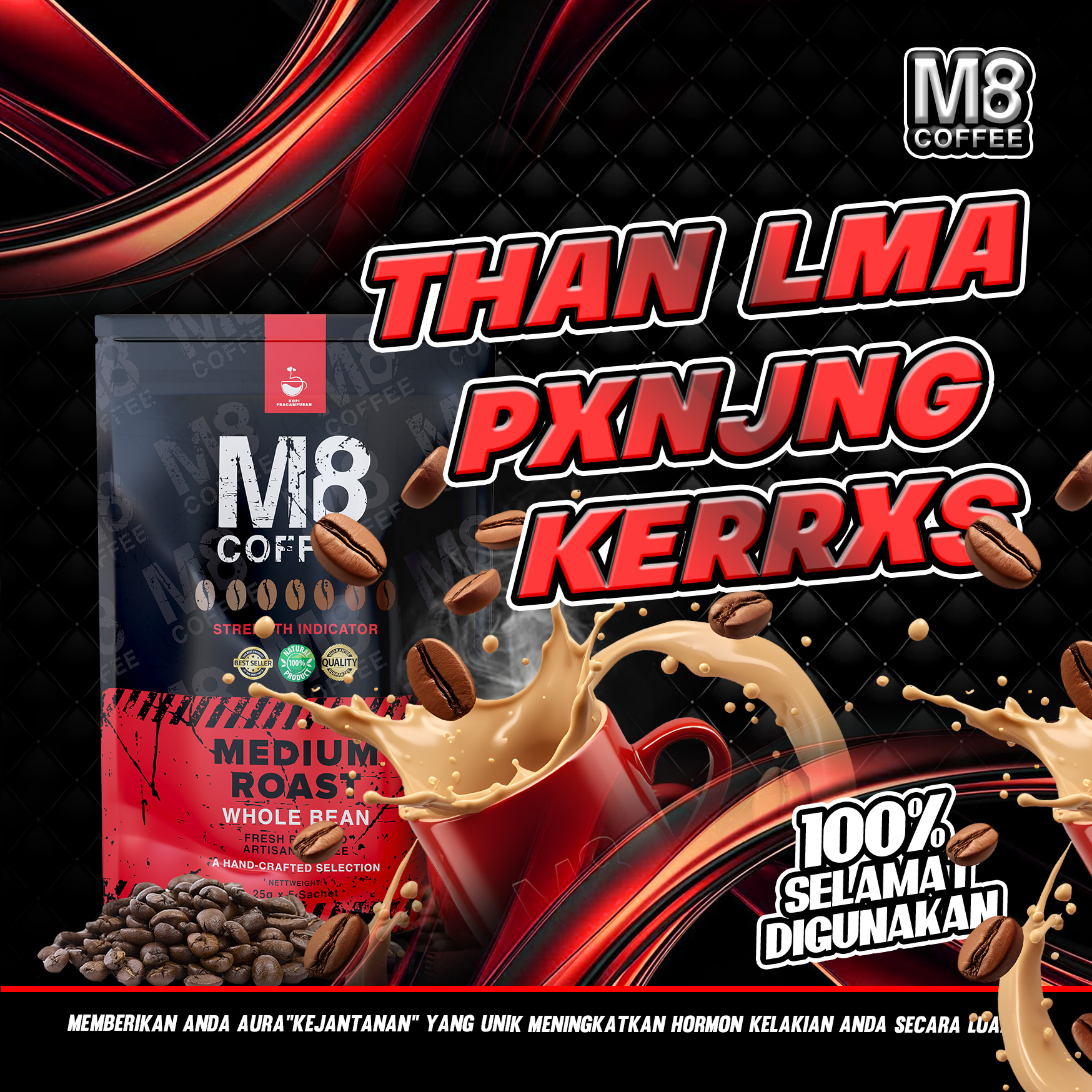 BEST SELLING🔥BEST AROMA 3 IN 1 COFFEE🔥Kopi M8 | M8 Coffee | 1 Packet 5 ...