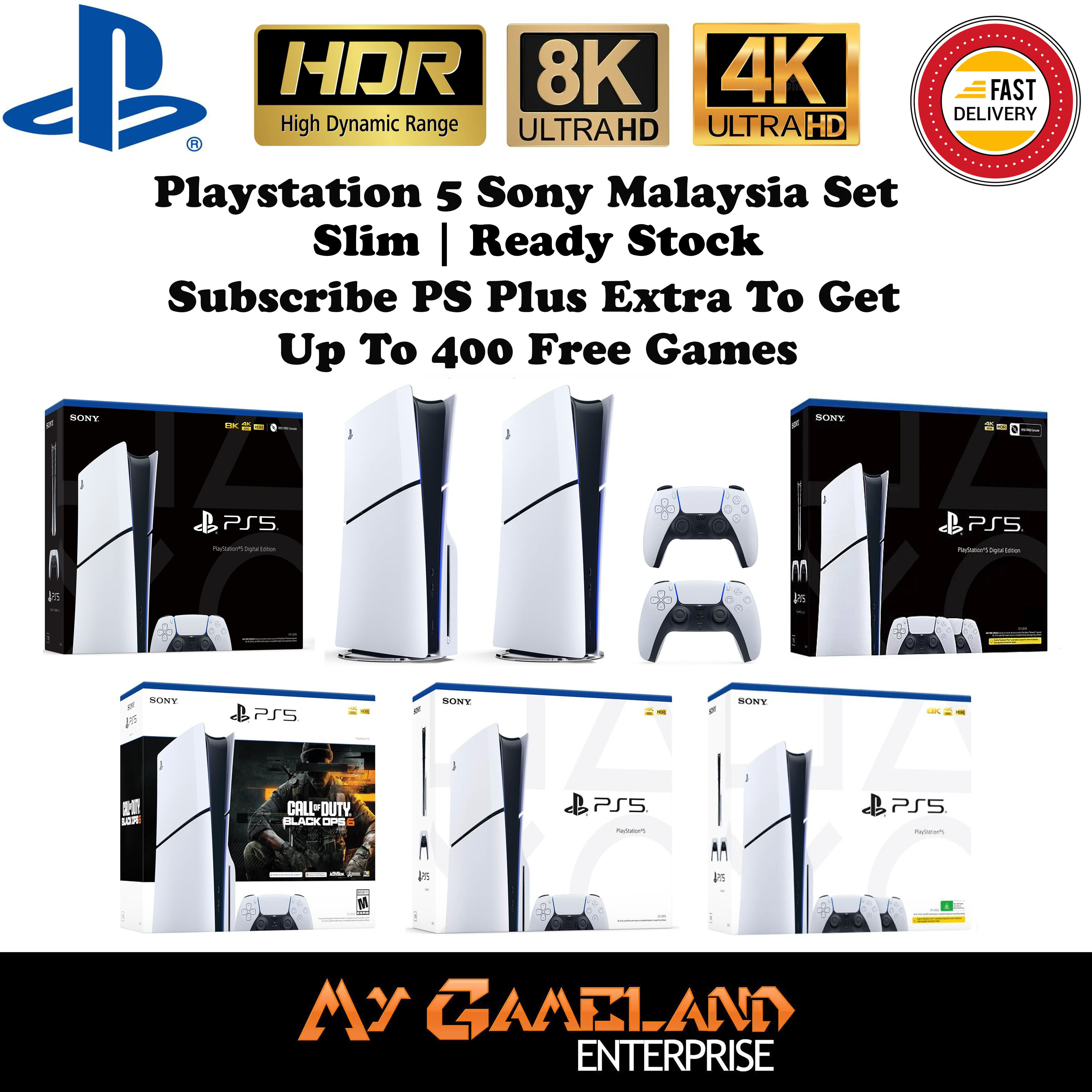 (Malaysia Set) PS5 Slim 1TB SONY Playstation NBA 2K26 / Call Of Duty Black Ops 6 Physical Disc ...
