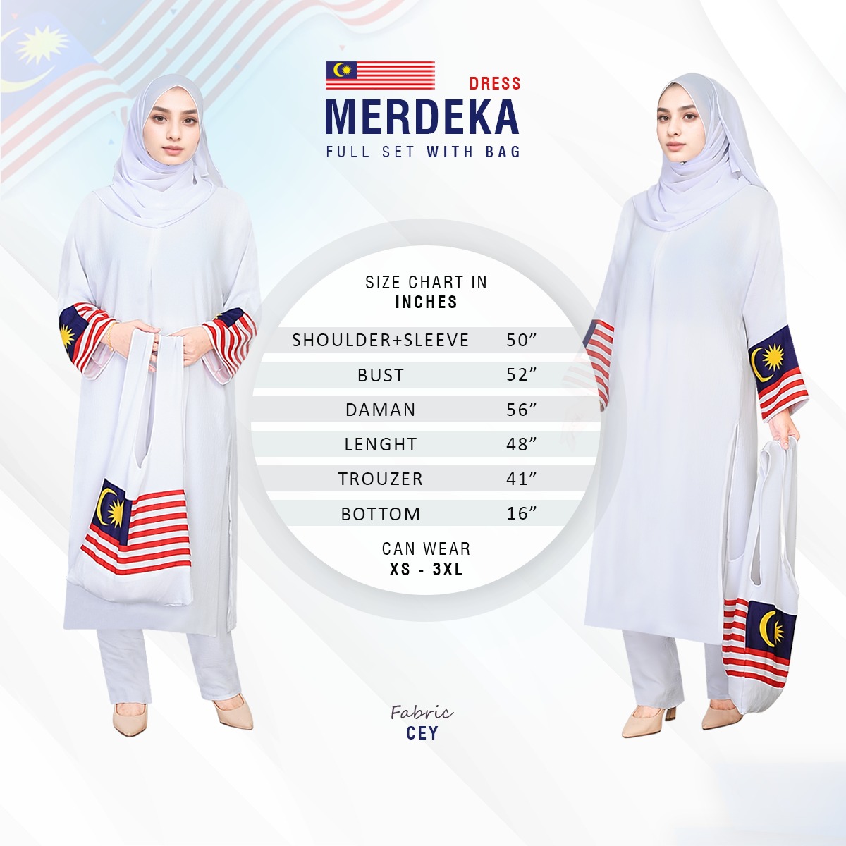*Merdeka Arrival*Merdeka Full Set Dress With Free Bag By Style Inn ...