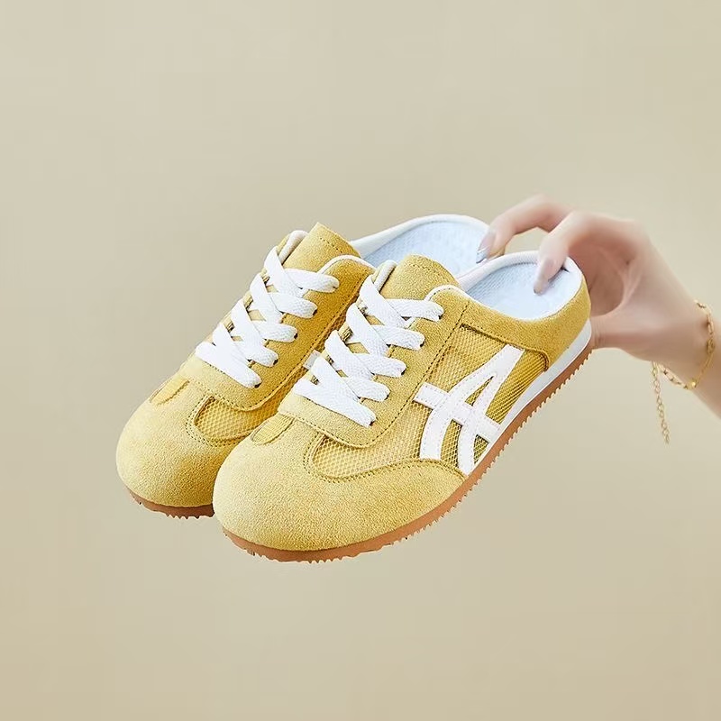 Dexun shoes women's 2025 new striped half slippers closed toe sports ...