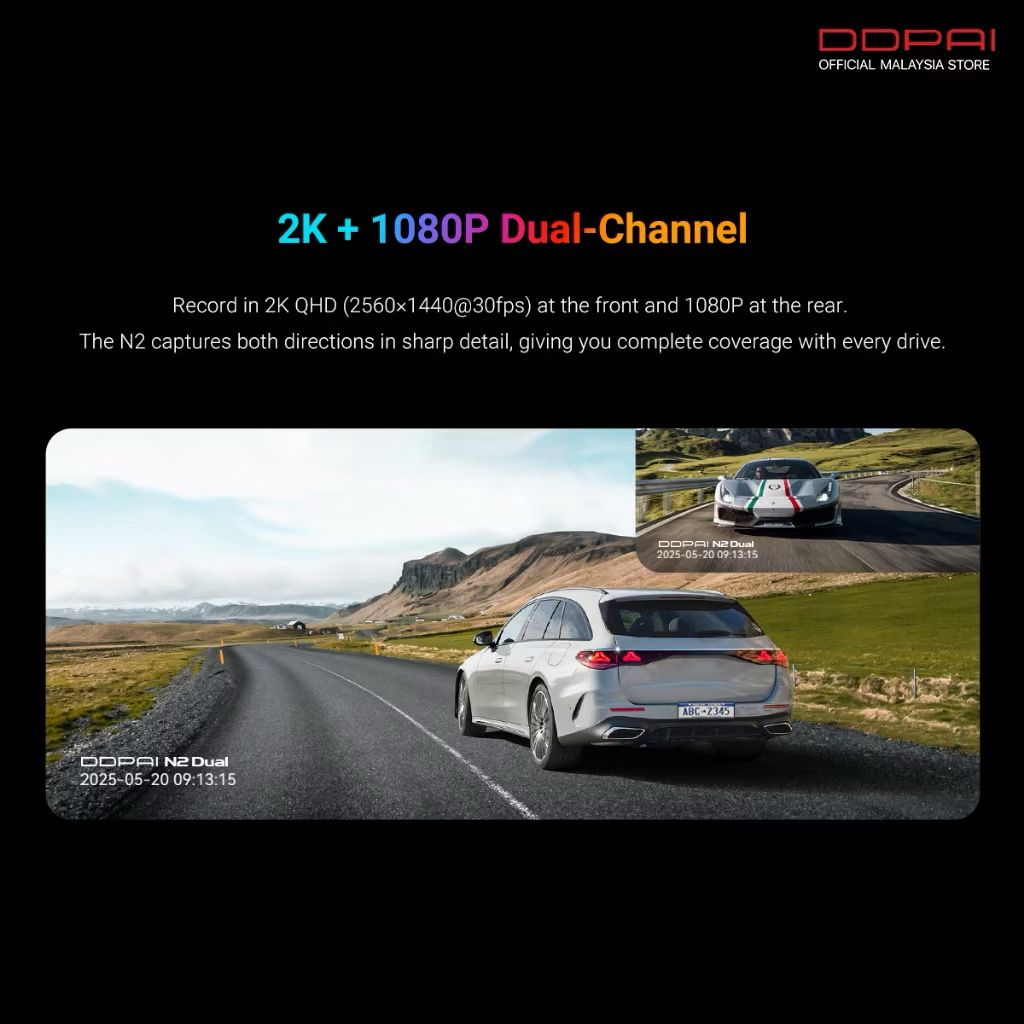 [NEW LAUNCH] DDPAI N2 Dual 2K Super Capacitor Dash Cam with NightVIS 2.0 Front & Rear [ Ready ...