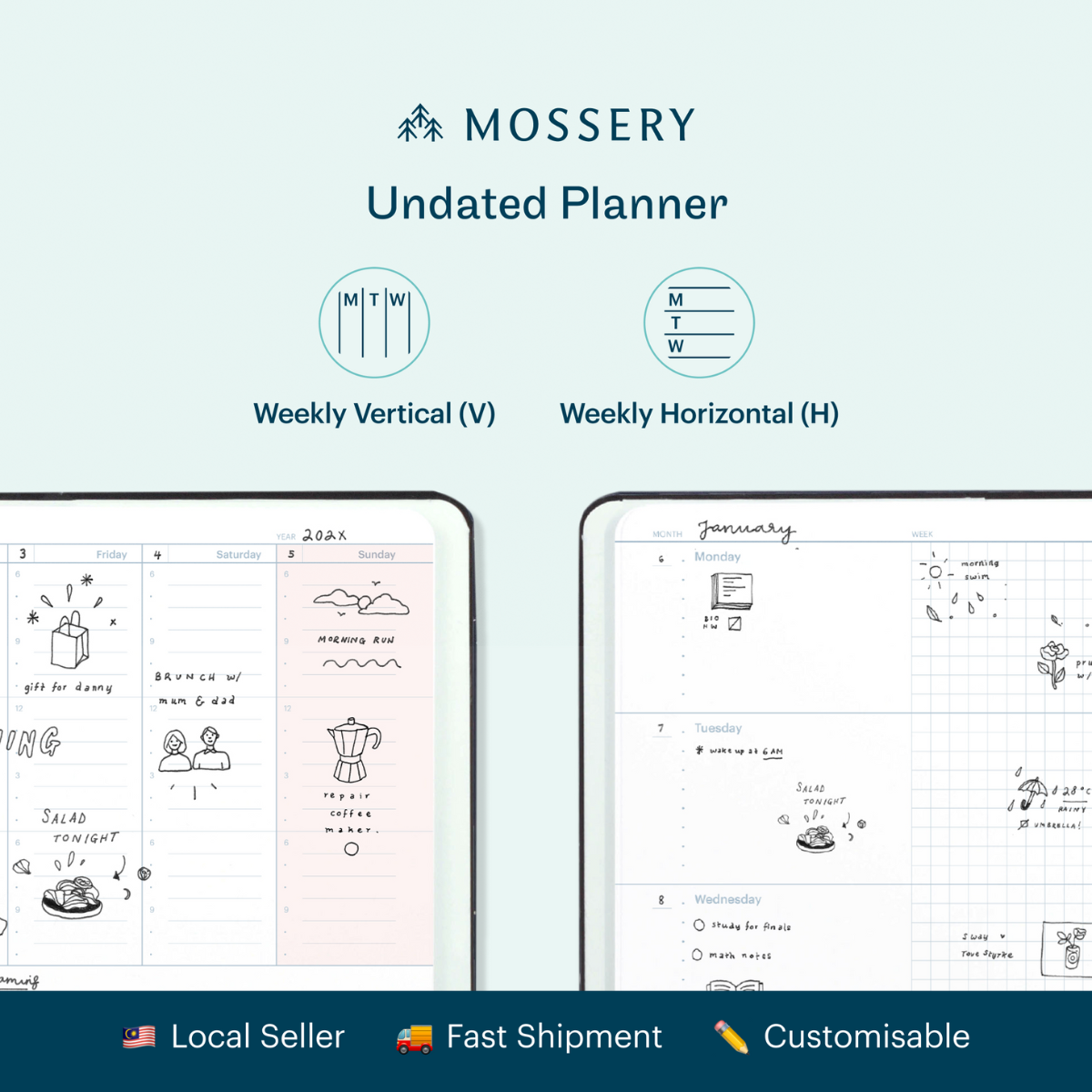 Mossery Light Refills: Planners, Notebooks & Sketchbooks (Buku Nota ...