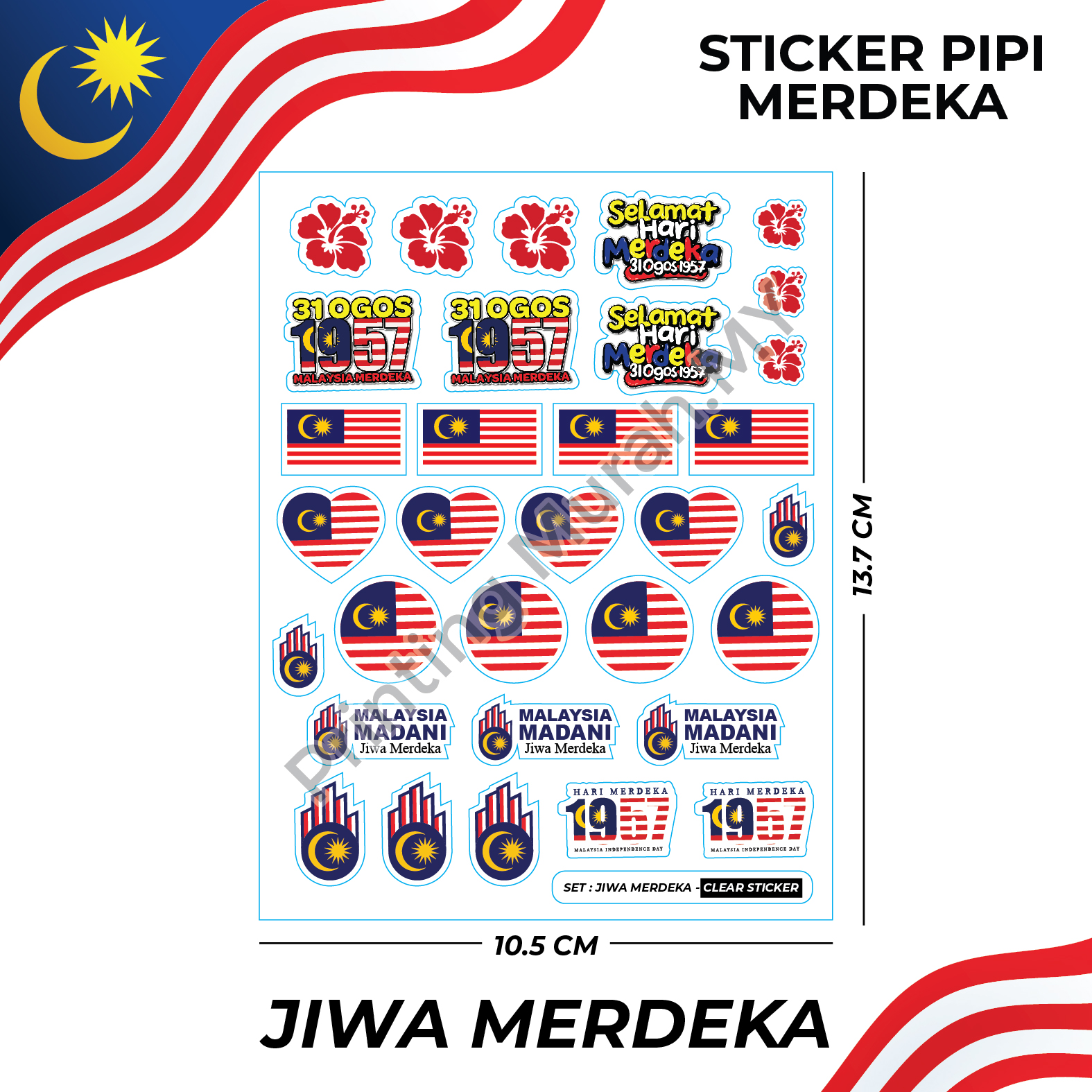 STICKER PIPI SET JIWA MERDEKA BENDERA MALAYSIA MURAH / HARGA BORONG ...