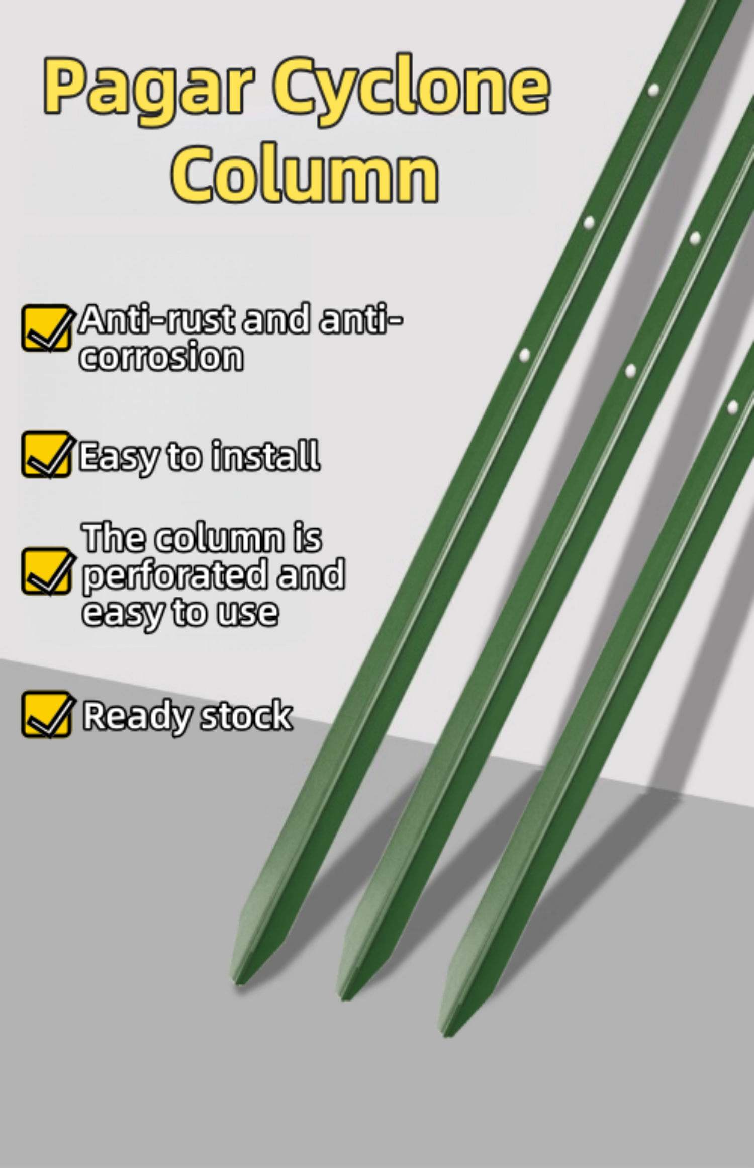 Y-shaped column Fence Column Pagar Cyclone Column Triangular Pointed ...