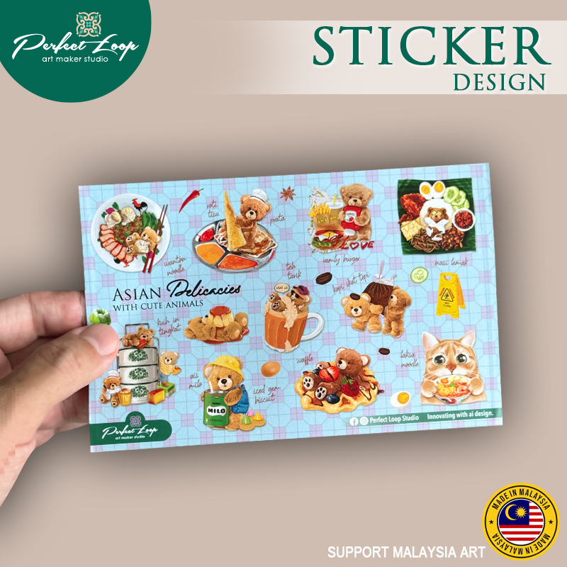 Sticker Design Asian Delicacies Malaysia Food Concept BUY 10 FREE 1 ...