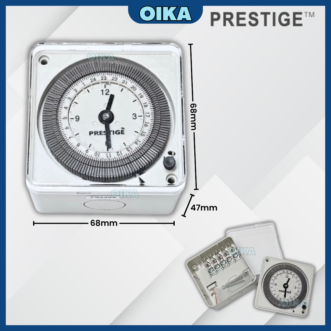[1 YEAR WARRANTY] PRESTIGE 24-Hour Din Rail Mechanical Timer Switch ...