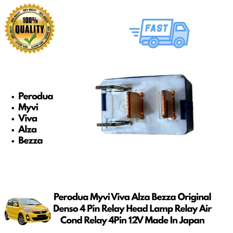 Original Perodua Myvi Viva Alza Bezza Original Denso 4 Pin Relay Head ...