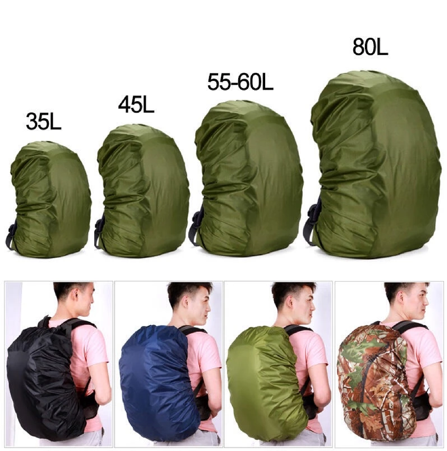 20L-80L Waterproof Backpack Rain Cover | Ultra Light & Elastic ...