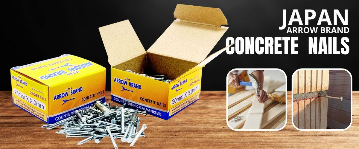 1BOX ARROW BRAND Japan Technology Casing Head Concrete Nail16mm/20mm ...