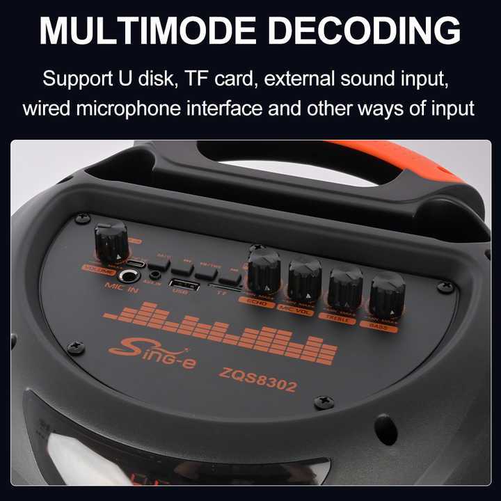 ZQS8302 Wireless Bluetooth Pembesar Suara with Super Bass,RGB Lights ...