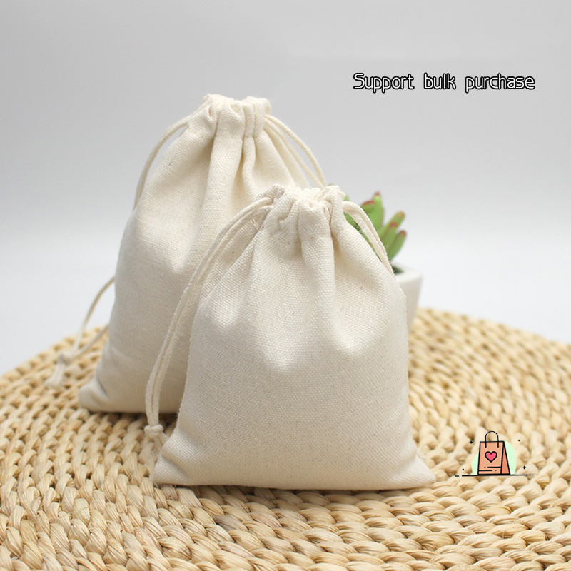 Linen Drawstring Pouch Beg Serut Cenderahati Eco Bag Natural Burlap Beg ...