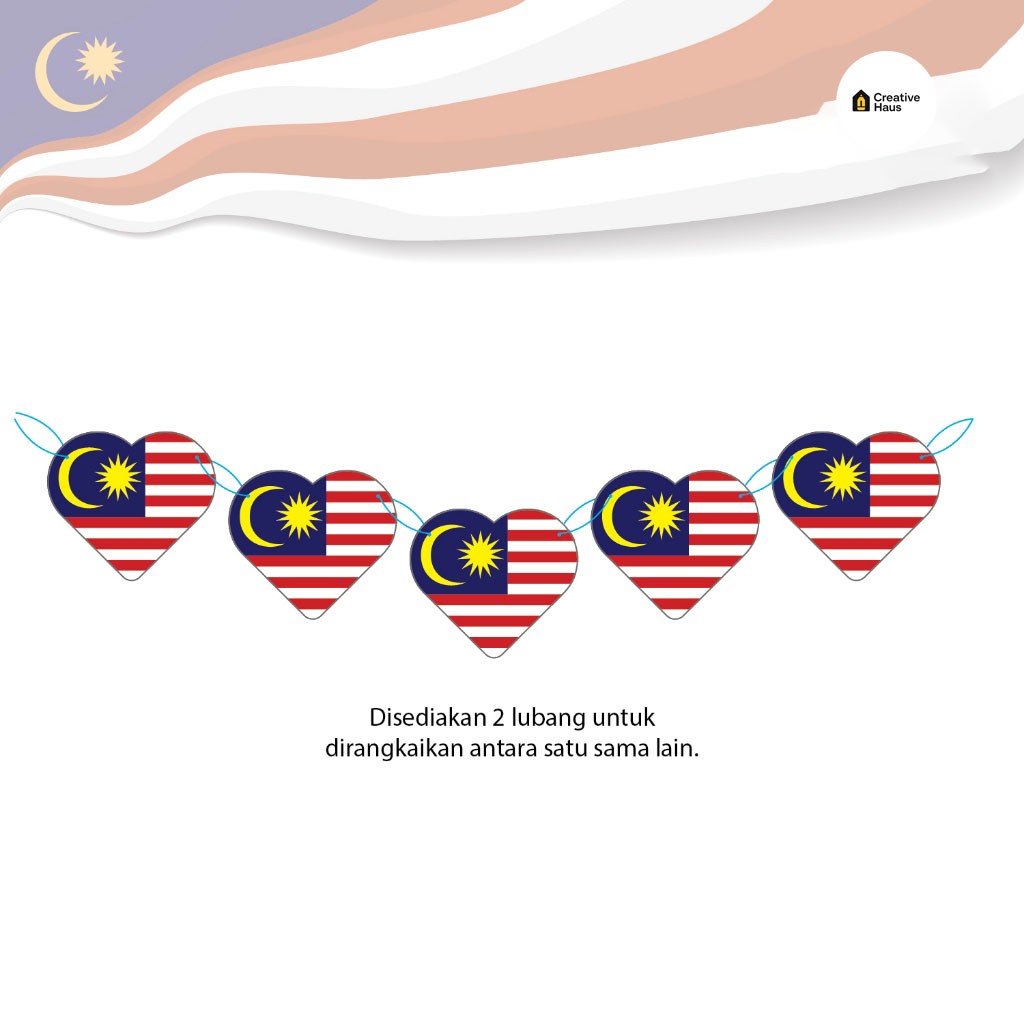 LOVE Merdeka – Dekorasi Viral Hiasan Bendera Malaysia Bentuk Hati untuk ...