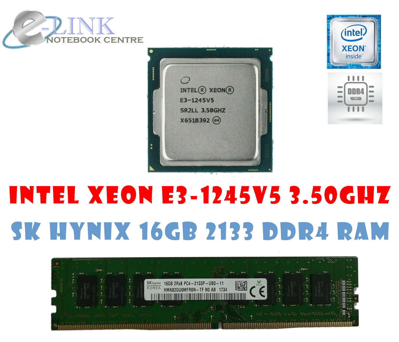 (Refurbished) PC 16GB DDR4 SK HYNIX 2133MHZ RAM & INTEL XEON E3-1245V5 ...