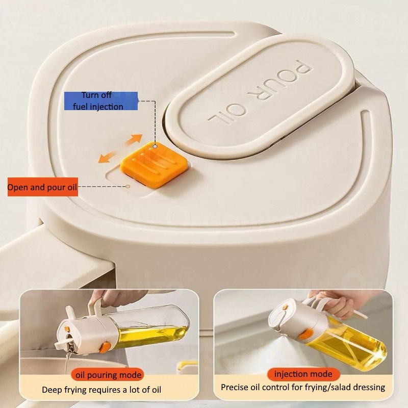 💡2in1 Botol Minyak Spray & Tuang MSORGANIZO Dispenser Dapur Anti-Tumpah ...