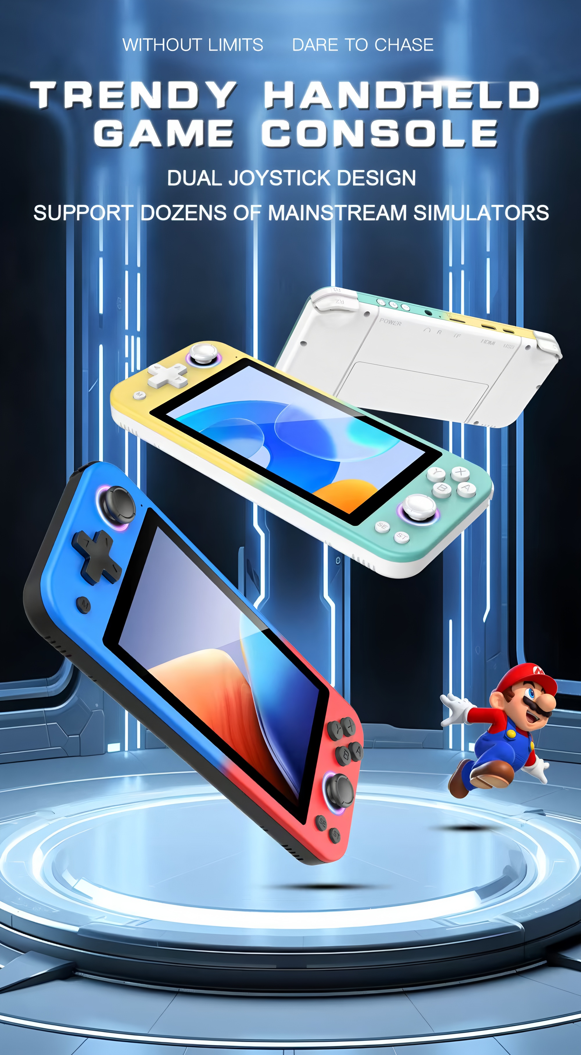 S20 Retro Handheld Game Console, PSP Nintendo PS1, 5 Inch LED Large ...