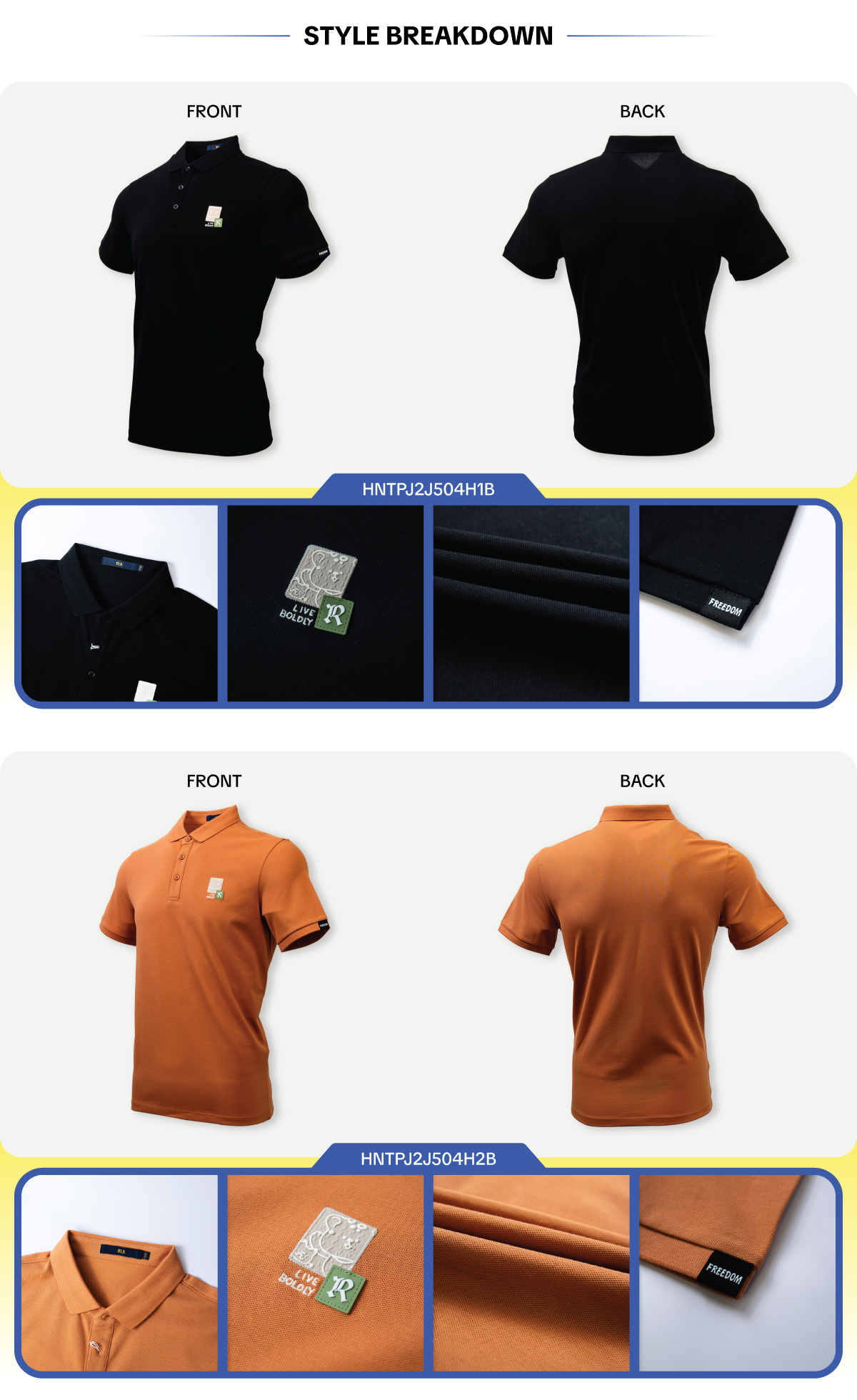 HLA The Star Paws Series Icy Cotton Letter Embroidery Short Sleeve Polo ...